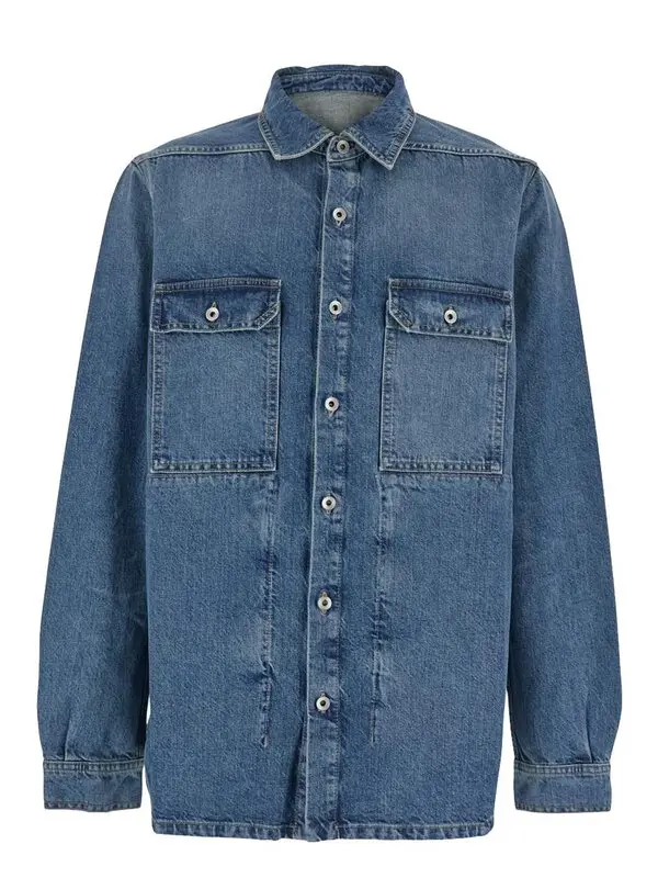 Rick Owens Denim Shirt With Chest Pockets - Blue