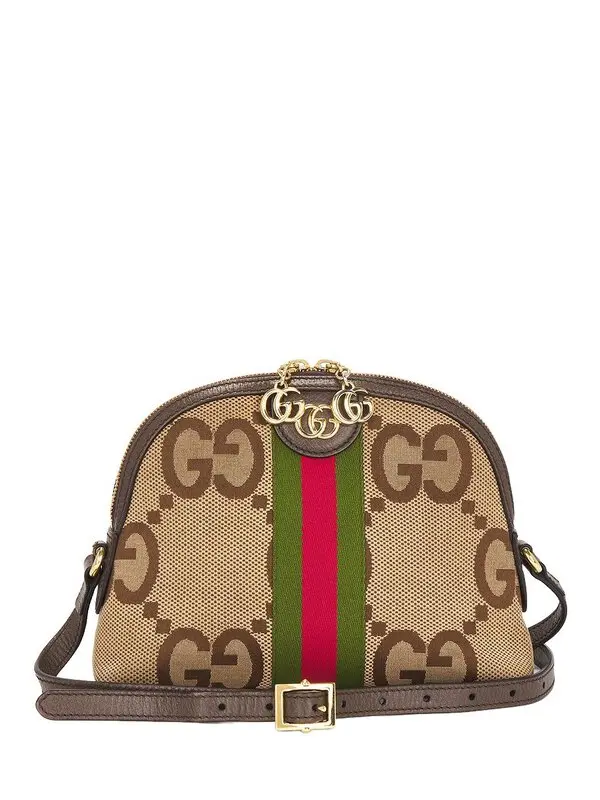 Gucci Jumbo Gg Ophidia Dome Shoulder Bag - Brown
