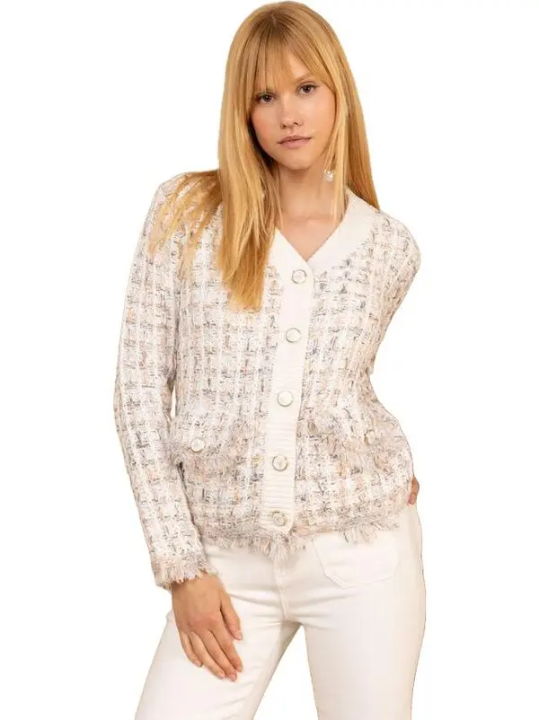 Hale Bob Dallas Boucle Cardigan - Neutral