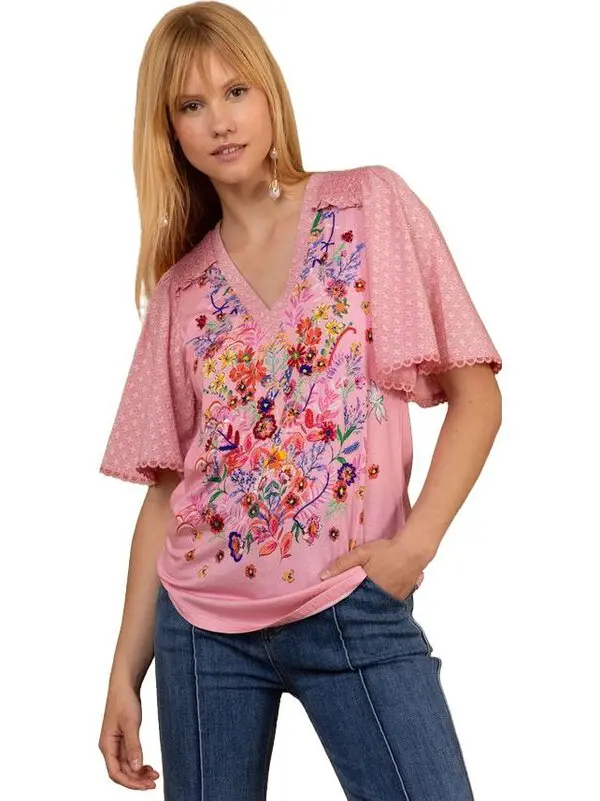 Hale Bob Keilani Supima Cotton Top - Pink