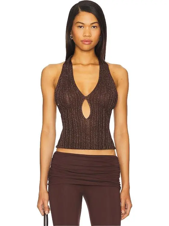 Misha Collection Echo Knit Top - Espresso