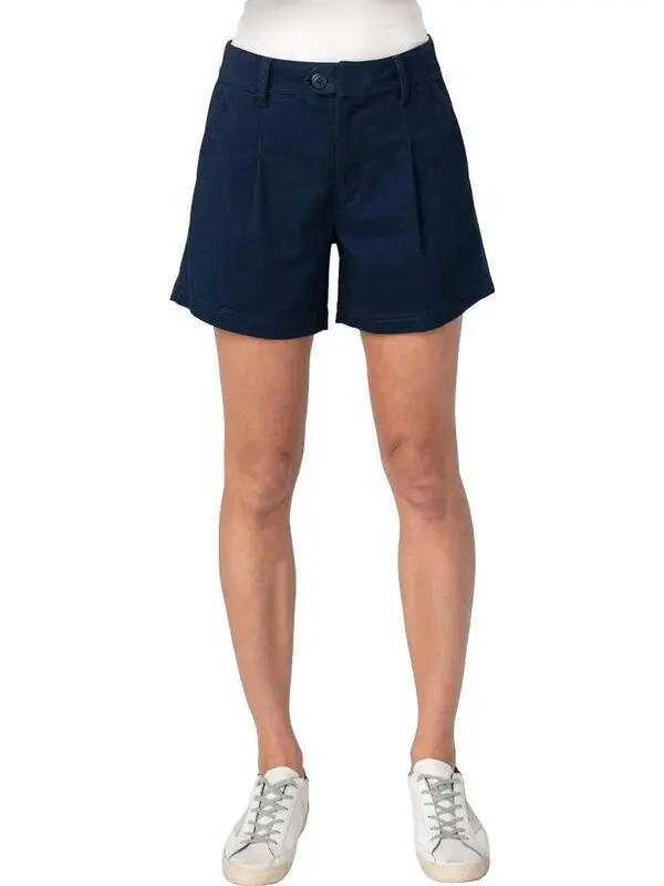 LIVERPOOL Pleated Trouser Shorts - Deep Midnight