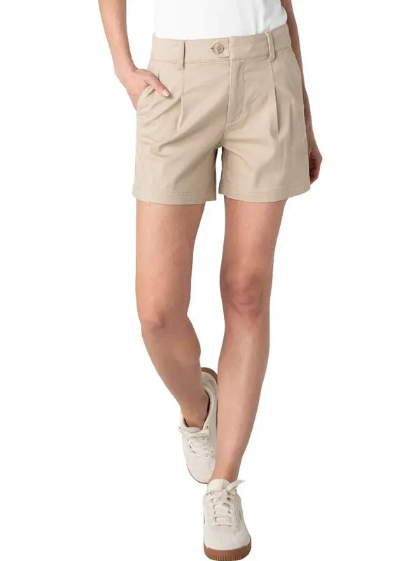 LIVERPOOL Pleated Trouser Shorts - Safari Sand