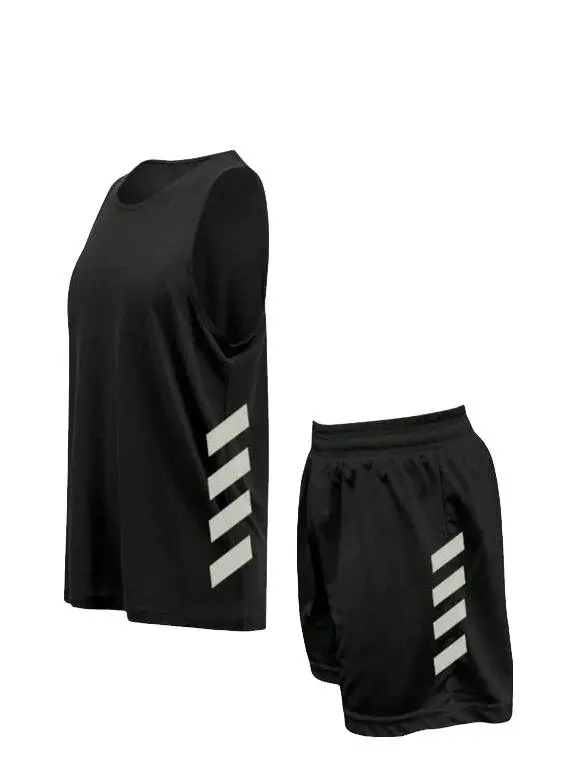 BENBEN Two Piece Full Workout Sports Set Dri Fit - Black/white