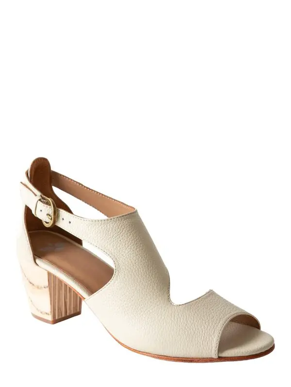 FORTRESS Victoria Naya Open Toe Pump - Pebbled Ivory