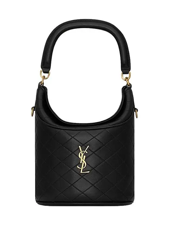 Saint Laurent Gaby Bucket Bag - Black Lambskin/gold