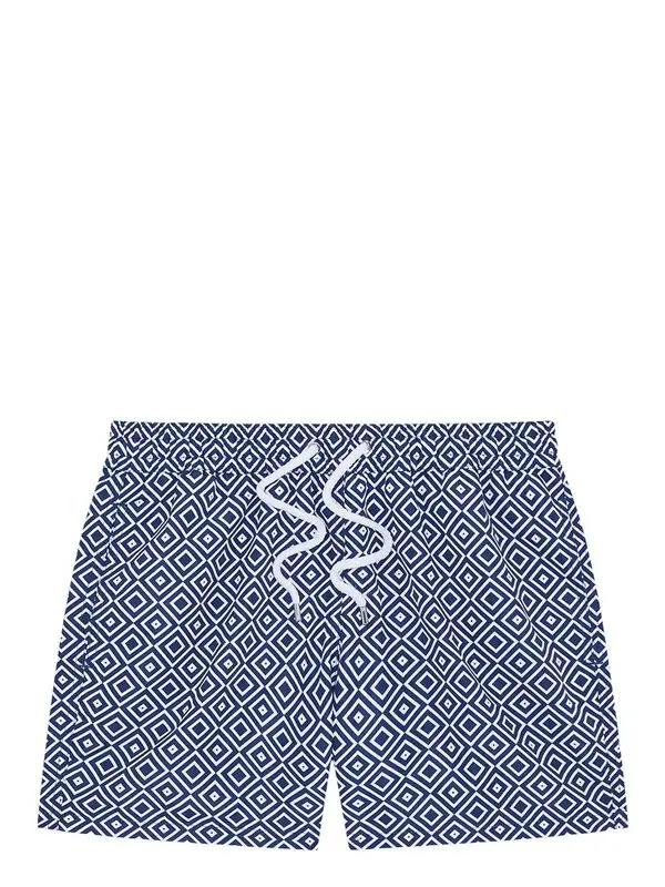 Frescobol Carioca Rio Printed 4.5" Swim Shorts - Navy