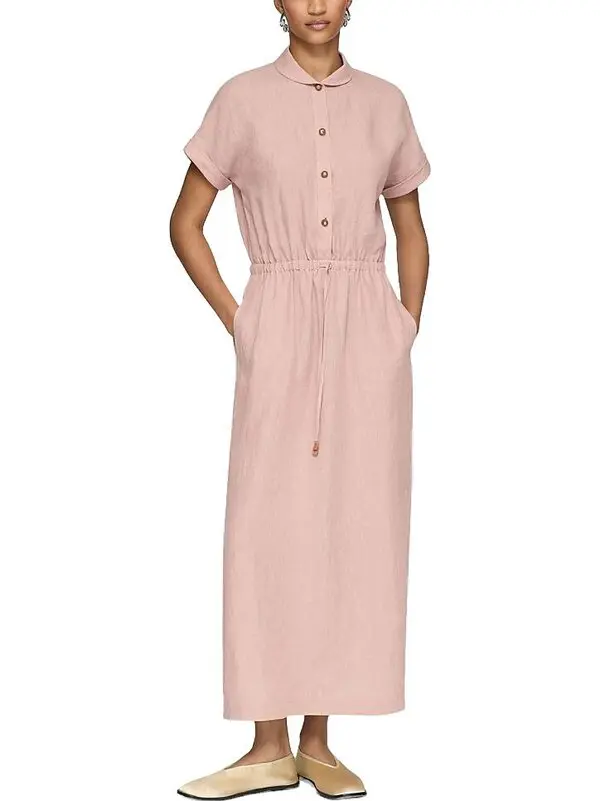 Lafayette 148 New York Claudine Linen Maxi Dress - Pastel Pink