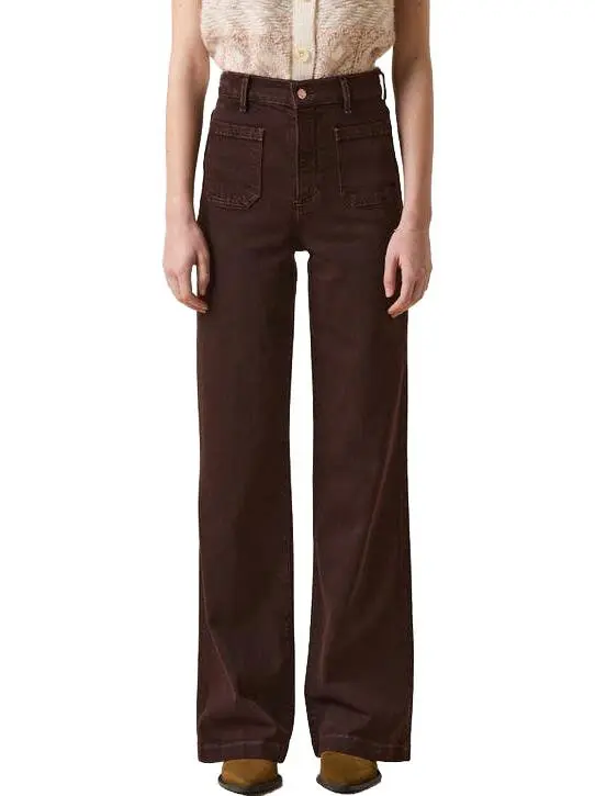 LE JEAN Virginia Wide Leg Jeans - Cocoa