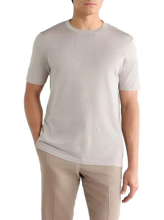 JACK VICTOR Wellington Cotton & Silk Crewneck T-shirt - Pearl