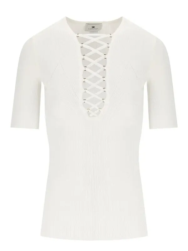 Elisabetta Franchi Knitted Top - Ivory