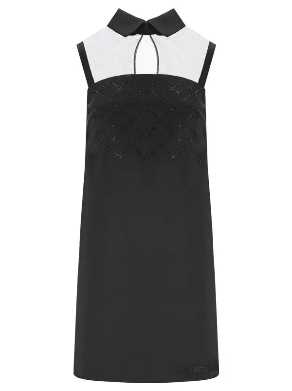 Elisabetta Franchi Rhinestone Mini Dress - Black