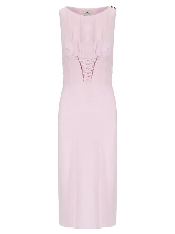Elisabetta Franchi Envers Satin Midi Dress - Pink