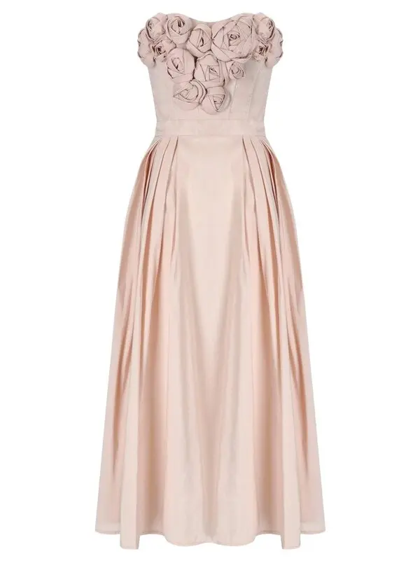 Elisabetta Franchi Embroidered Midi Dress - Pink