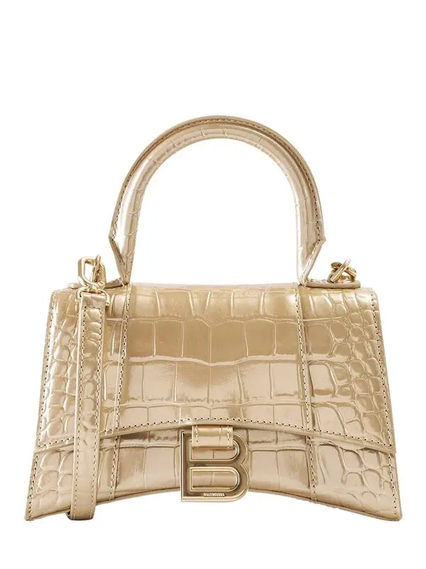 Balenciaga Xs Hourglass Top Handle Bag - Gold