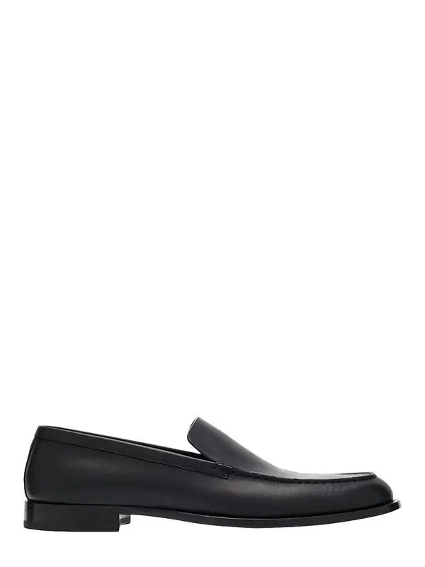 THE ROW Lars Calfskin Loafers - Black