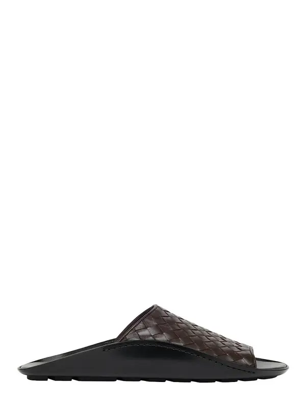Bottega Veneta Wave Intrecciato Leather Slide Sandals - Fondant