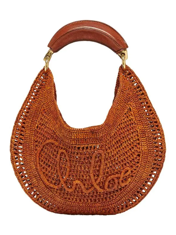 Chloé Summer Banana Crochet Top Handle Bag - Clay Brown
