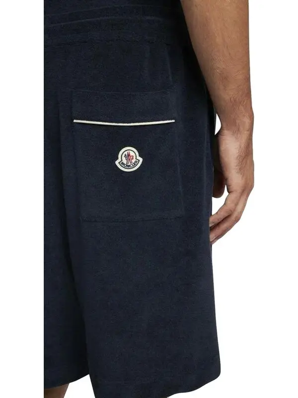 Moncler Terry Drawstring Shorts - Navy