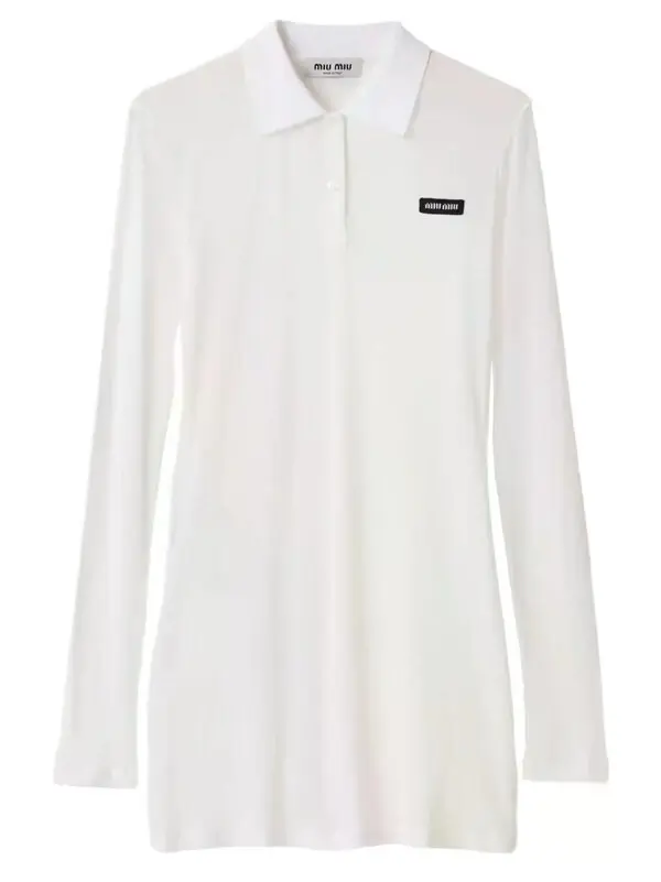 Miu Miu Ribbed-jersey Mini Dress - White