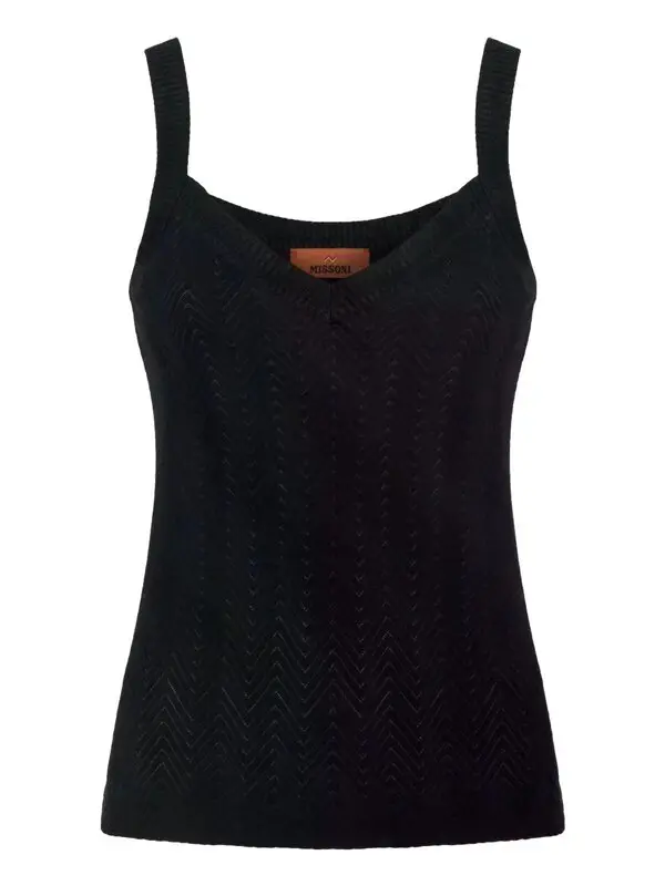 Missoni Zigzag-woven Tank Top - Black