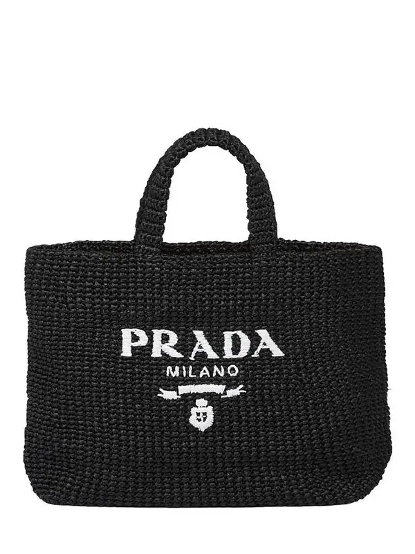 Prada Crochet Tote Bag - Black