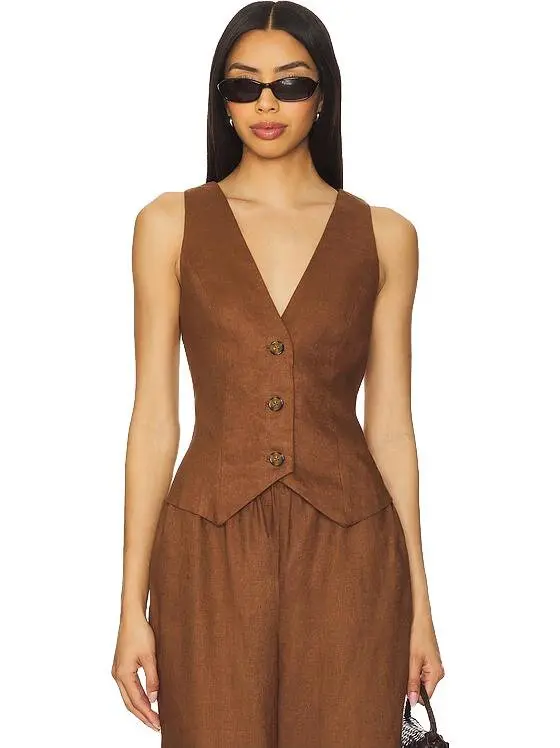 LOVERS AND FRIENDS Asa Vest - Chocolate