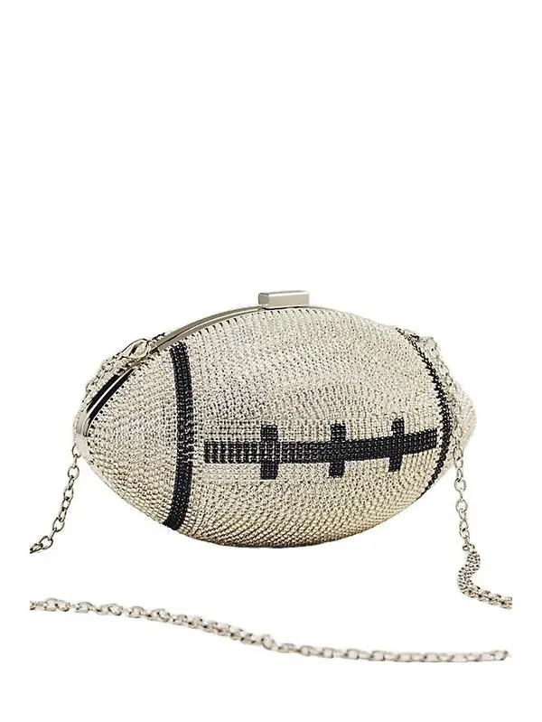 RAE OF LIGHT Crystal Icon Clutch - Silver Football