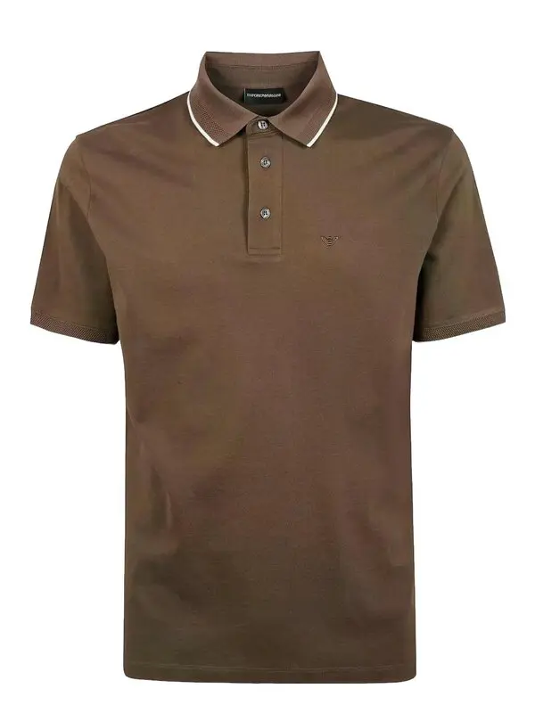 Emporio Armani Cotton Polo Shirt - Brown