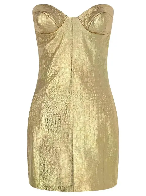 THE NEW ARRIVALS ILKYAZ OZEL Rochelle Mini Dress - Gold