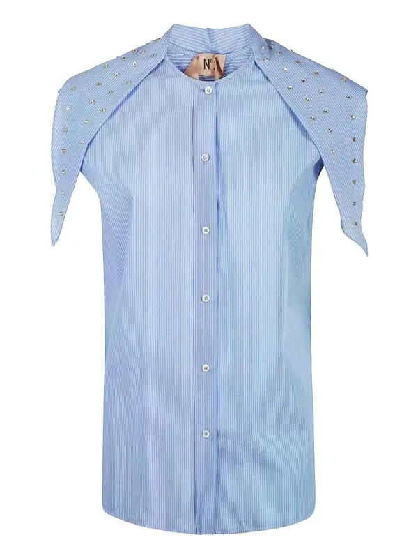 N°21 Cotton Striped Shirt - Blue