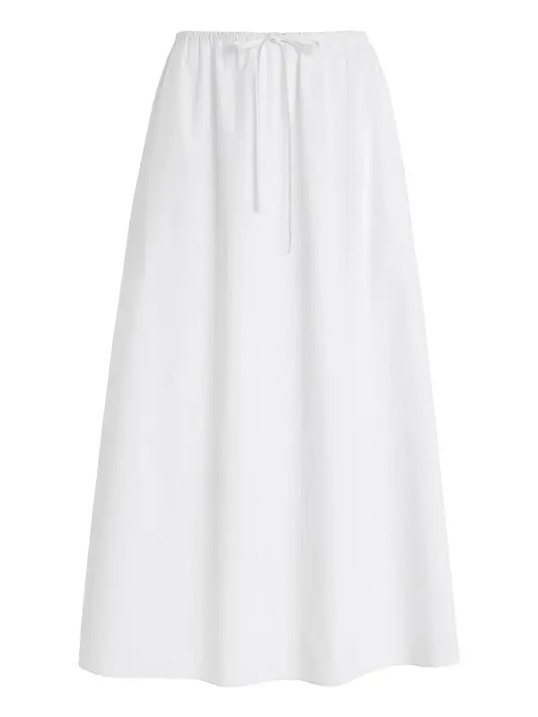 Matteau Drawstring Organic Cotton Maxi Skirt - White