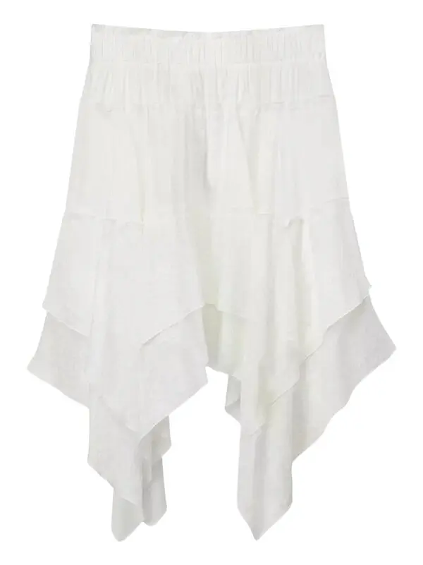 B+AB Asymmetric Tiered Skirt - White