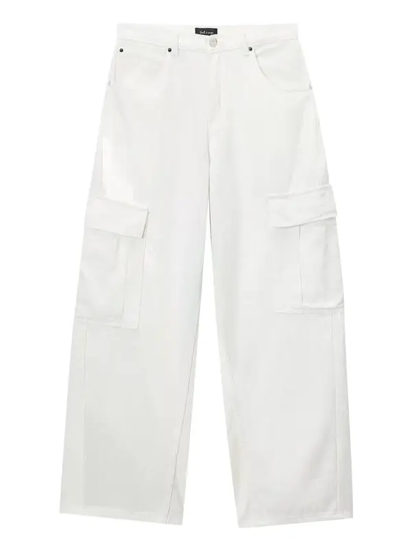 TOUT A COUP Cargo Style Trousers - White