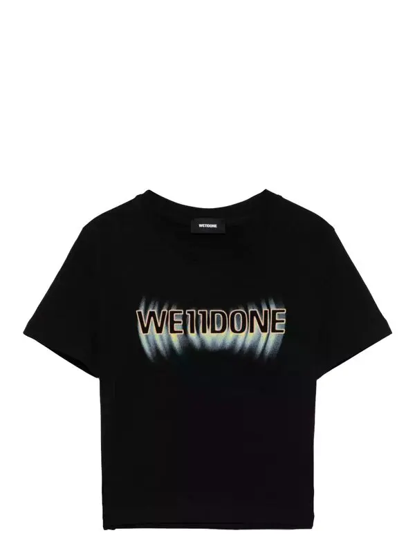 We11Done Logo Cropped T-shirt - Black