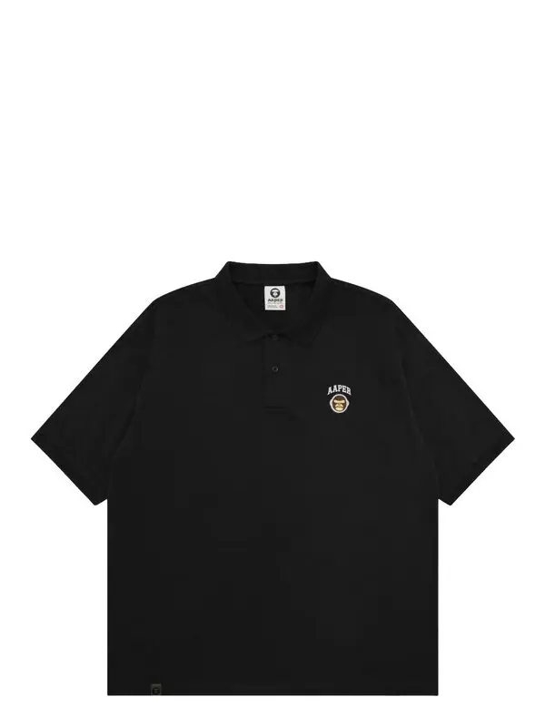 AAPE BY *A BATHING APE® Cotton Polo Shirt - Black