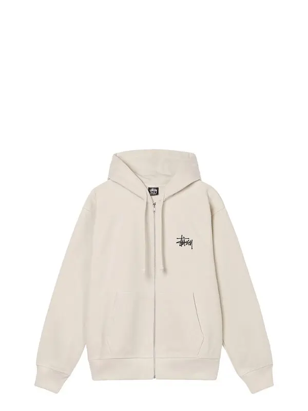 StÜssy Basic Zip Up Sweatshirt - Cream