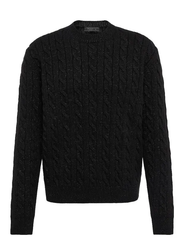 Prada Knit Wool-blend Sweater - Metallic