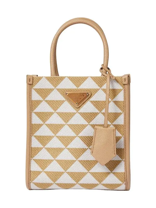 Prada Symbole Mini Tote Bag - Beige