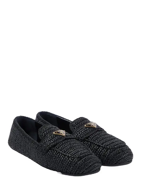 Prada Crochet Loafers - Black