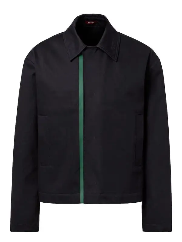 Gucci Web Stripe Cotton Gabardine Jacket - Blue