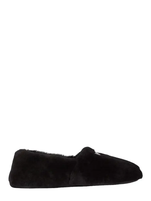 Prada Shearling Slippers - Black