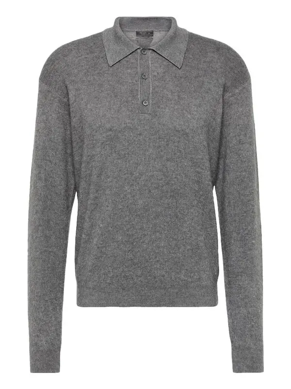 Prada Cashmere And Silk Polo Sweater - Grey