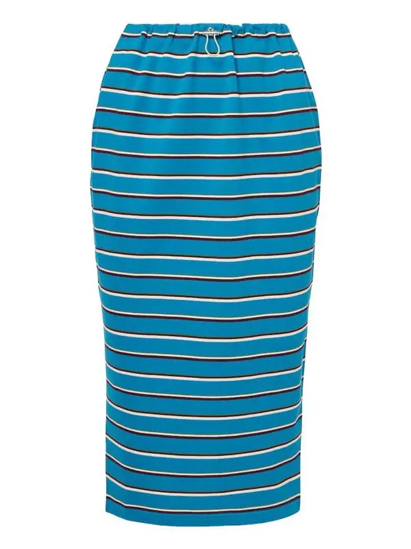 Prada Striped Cotton Midi Skirt - Multicoloured