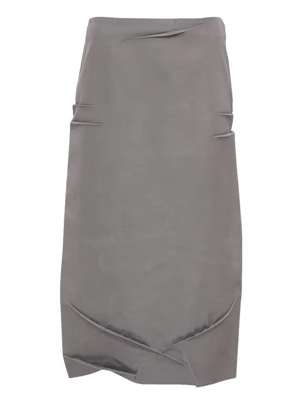 Prada High-rise Wool-blend Midi Skirt - Grey