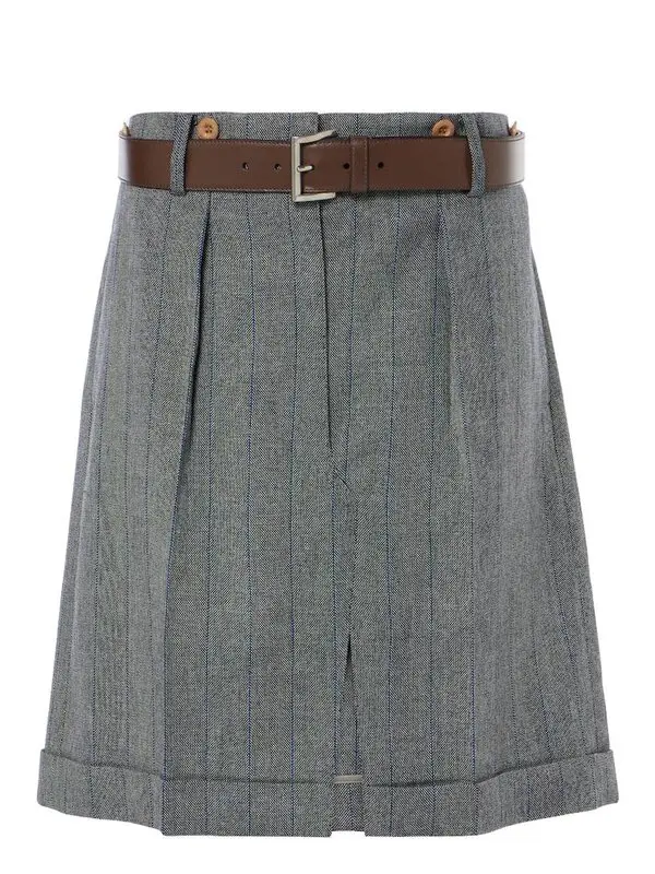 Prada Wool Mini Skirt - Grey