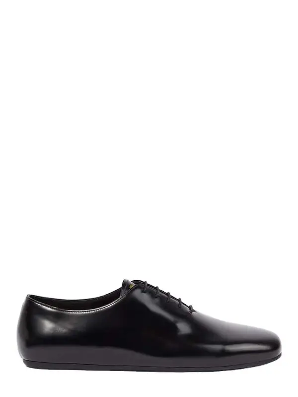 Prada Brushed Leather Oxford Shoes - Black