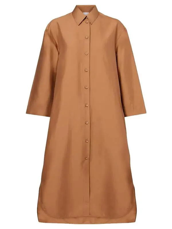Max Mara Sella Cotton-blend Shirt Dress - Brown