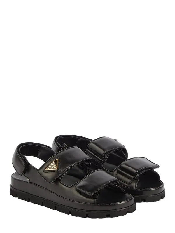 Prada Quilted Leather Sandals - Black