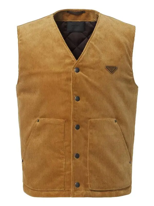 Prada Cotton Corduroy Vest - Brown